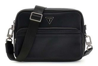 Guess Umh&auml;ngetasche Milano Crossbody Double Zip Bag Black schwarz