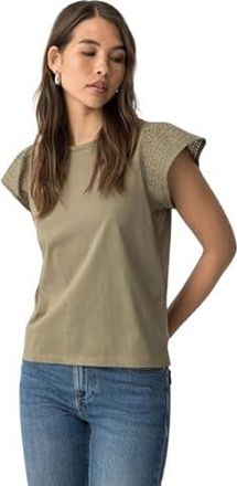 Tiffosi T-shirt en coton avec détails à volants, vert, S