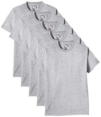 Fruit Of The Loom 61-212 - T-shirt (Lot de 5) - Homme - Gris (Erika-Grau) - Taille: XXL