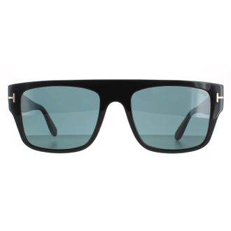 Tom Ford Lunettes de soleil Tom Ford Dunning FT0907 01V Bleu noir brillant