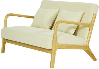 Nordlys Banquette Scandinave 2 places en Bois et Tissu