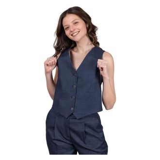 Circolo 1901 Femme, Vestes, Bleu, Taille: 38 FR Denim Vest