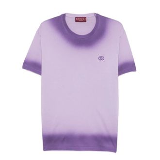 Gucci G-Stickerei T-Shirt - - Tops - Damen - Lila - S