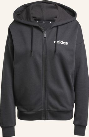 adidas Essentials Linear French Terry Kapuzenjacke schwarz