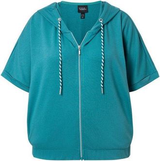 Ulla Popken Sweatjacke Hoodie-Jacke Oversized Kapuze elastischer Saum