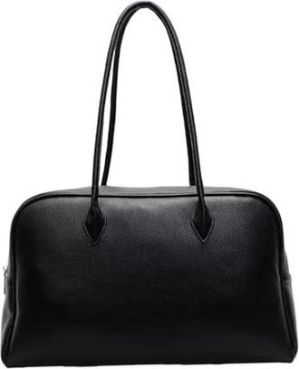 Generic Grand sac &agrave; main carr&eacute; en PU pour femme, bandouli&egrave;re et poign&eacute;e sup&eacute;rieure, couleur unie, id&eacute;al travail et voyage