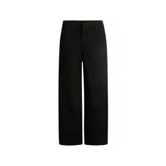 HUGO BOSS Stretch Cotton Twill Culottes - - Trousers - Damen - Schwarzk - 2XL