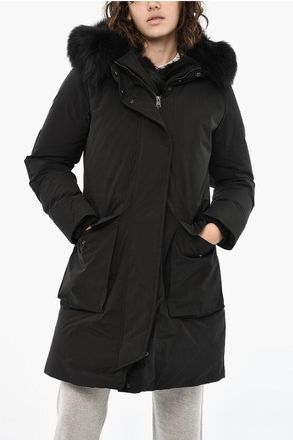 Woolrich Solid Color MILITARY Down Jacket with Maxi Pockets size S