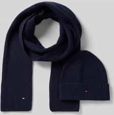 Tommy Hilfiger Mütze und Schal im Set aus Baumwoll-Kaschmir-Mix mit Geschenkbox