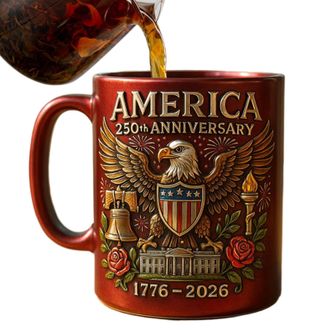 Generico Keramiktasse - Kaffeetassen mit Flagge, Adlergrafik, Jubil&auml;umsgeschenk | Kultursymbol mit Griff f&uuml;r Erwachsene, M&auml;nner, Frauen, hei&szlig;er Tee