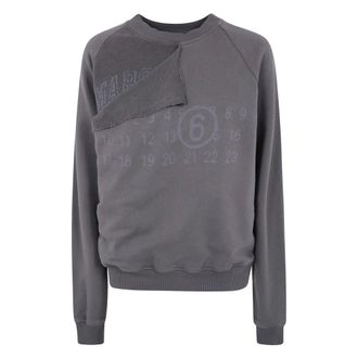 Maison Margiela SweaT-shirt &agrave; col rond oversize - Femme - Sweatshirts et sweats &agrave; capuche - Gris - Taille: 36 FR