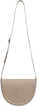 Calvin Klein Femme, Sacs, Beige, Taille: ONE Size Sac bandouli&egrave;re en polyur&eacute;thane avec bandouli&egrave;re ajustable