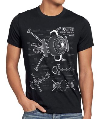 style3 Future Comet Herren T-Shirt Captain, Gr&ouml;&szlig;e:4XL, Farbe:Schwarz