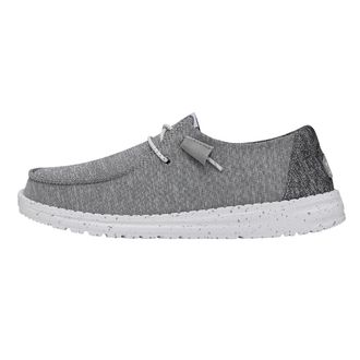 HeyDude Wendy Sport Knit Damen - Slip on Flache Schuhe - Mokassin Stil, Grey, 36