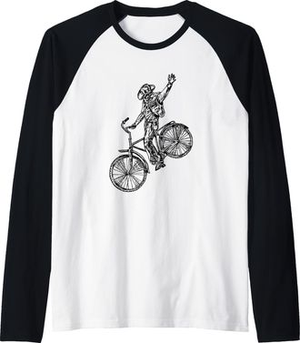 Seembo Cowboy Radfahren Fahrrad Lustig Biker Biking Reiten Fahrrad Raglan