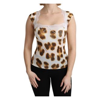 Roberto Cavalli Leopard Lingerie Top - - Tops - Damen - Mehrfarbig - 2XL