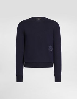 Dolce & Gabbana Pullover Aus Schurwolle - Mann Strickwaren Blau 44