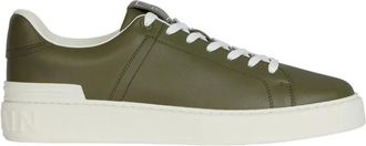Balmain Homme, Chaussures, Vert, Taille: 44 EU Baskets B-Court en cuir de veau