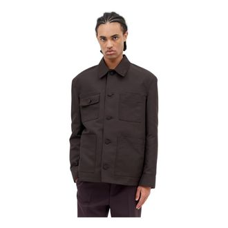 Gucci Baumwolljacke mit Logodruck - - Jackets - Herren - Braun - M