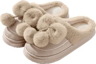 Generic Pantoufles confortables en mousse à mémoire de forme pour femme - Antidérapantes - Chaudes - Avec mousse à mémoire de forme - Chaussures dhiver douces
