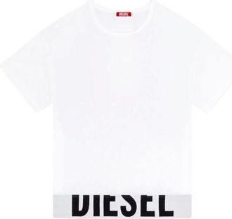 Diesel Femme, Tops, Blanc, Taille: 38 FR Uftee Sport Cropped T-Shirt