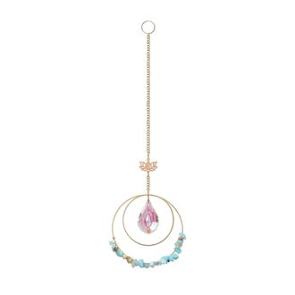 Generic Windspiel, funkelnd, Neuheit, k&uuml;nstlicher Kristall, sch&ouml;n, gl&auml;nzend, Gartendekoration, hellblau, langlebig