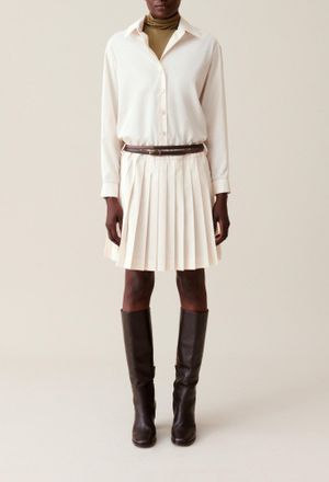 Claudie Pierlot Robe chemise ceintur&eacute;e boutonn&eacute;e