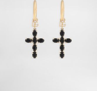 Dolce & Gabbana Ohrringe Mit Kristall-strasskreuzen - Frau Bijoux Mehrfarbig Metall Onesize