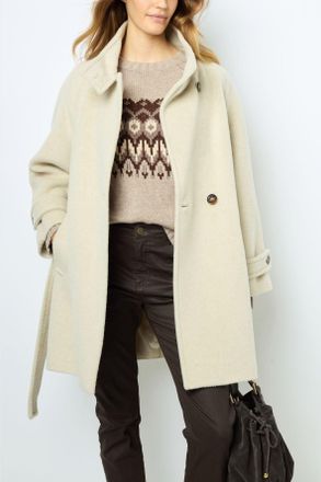 Gerard Darel Manteau ceintur&eacute; mi-long - LOUISE - Ecru