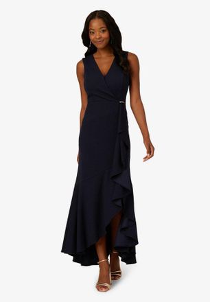 Adrianna Papell Abendkleid Ruffle Flounce Crepe Gown Tailliert, figurbetont, elegant