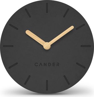 Cander Berlin MNU 2612 S Tischuhr lautlos ohne Ticken 12 cm analog batteriebetrieben Vintage modern grau MDF