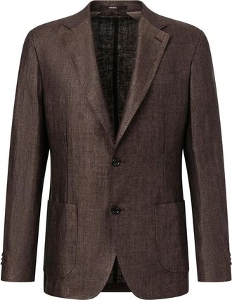 Windsor Ungef&uuml;ttertes Leinensakko mit Fischgr&auml;t-Muster, Shaped Fit in