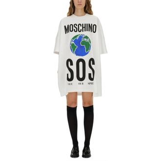 Moschino Baumwoll-Interlock-Kleid - - Dresses - Damen - Mehrfarbig - XS