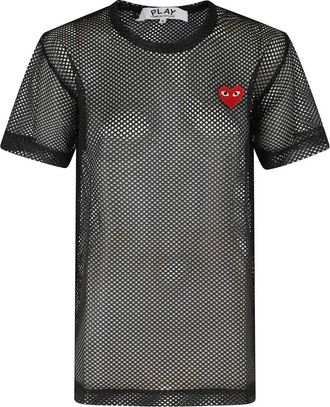 Comme Des Gar&ccedil;ons Femme, Tops, Noir, Taille: 38 FR T-shirt &agrave; embl&egrave;me rouge