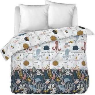 Altobuy Nemo - Couette Imprim&eacute;e Motifs Oc&eacute;an 240x220 cm + 2 Taies doreiller 60x60 cm