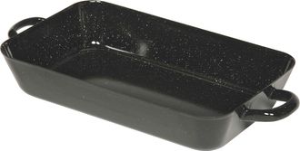 Riess 0049-022, Bratpfanne 26/17cm, CLASSIC - BACK- UND BRATFORMEN, Maße 26 x 17 cm, Höhe 5,0 cm, Inhalt 1,10 Liter, Emaille, Bräter, schwarz, 0,62 kg, 34 x