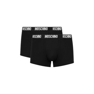Moschino Homme, Sous-v&ecirc;tements, Noir, Taille: 2XL Lot de 2 boxers &agrave; bande logo