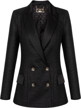 Elisabetta Franchi Femme, Vestes, Noir, Taille: 42 FR Gi-090-37E2-V750 Blazer