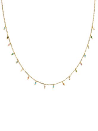 Singularu Dancing Stones Halskette. Messing mit 18 Kt Vergoldeter Beschichtung und Naturstein. Schmuck f&uuml;r Damen