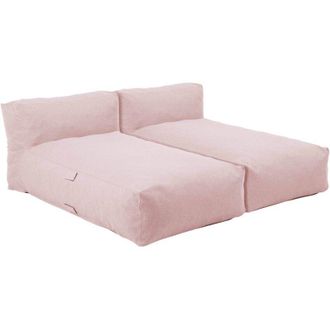 Oviala Salon de jardin modulable avec 2 m&eacute;ridiennes rose poudr&eacute; - Mixi