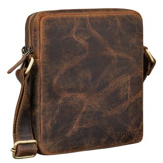 STILORD Zander Kleine Leder Umh&auml;ngetasche Herren Schultertasche Echt Leder-Tasche - Crossbody Bag Herrentasche zum Umh&auml;ngen Messenger Bag M&auml;nnerhandtasche f&uuml;r