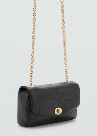 Mango Sac bandouli&egrave;re rabat noir - Femme - Taille unique - MANGO