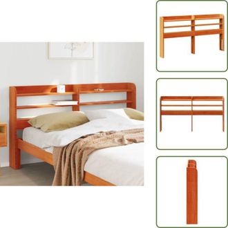 vidaXL Kopfteil mit Ablagen Wachsbraun 140 cm Massivholz Kiefer - Kopfteil - Kopfteile - Bettkopfteil - Holzkopfteil