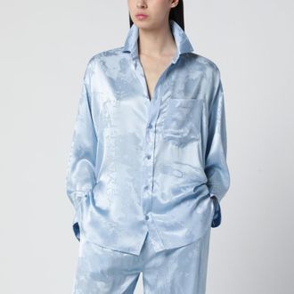 Balenciaga Cocoon Washed Crayon Allover silk shirt