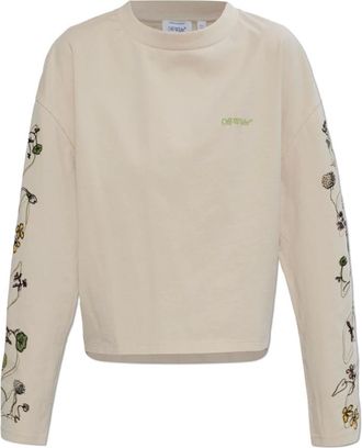 Off-white Femme, Tops, Beige, Taille: 44 FR Logo T-Shirt