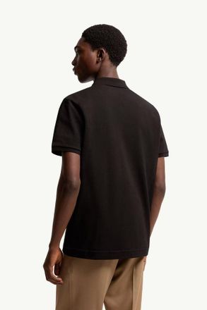 Moncler Logo-Embroidered Cotton Polo - Black