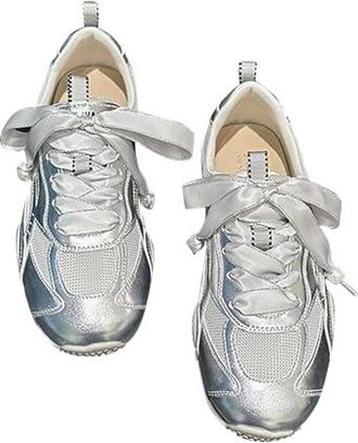 Generic Baskets Femme Plates Lacets Chic Elegant Antidérapant Mode Chaussures de Sport Respirantes léger Casual Confortable Tendances Tête Ronde Sneakers 39 A