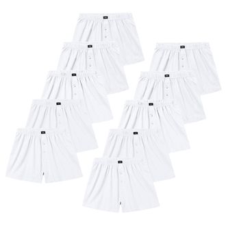 H.I.S Weite Herren Boxershorts, Shorts, klassischer Schnitt (DE/NL/SE/PL, Alphanumerisch, 3XL, Regular, Regular, wei&szlig;, 10 St&uuml;ck)