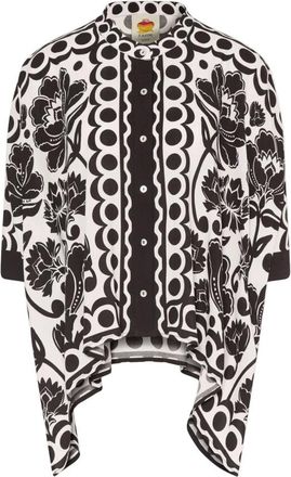 Farm Rio Farm Rio, Femme, Blouses et Chemises, Noir, Taille: 40 FR Floral Arabesque Shirt