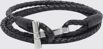 Tom Ford Bracelet multi-rangs en cuir tress&eacute; avec fermoir crochet en T